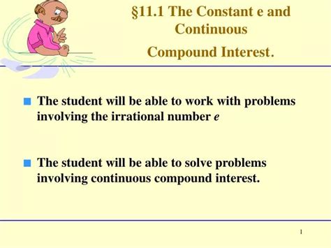 Ppt §11 1 The Constant E And Continuous Compound Interest