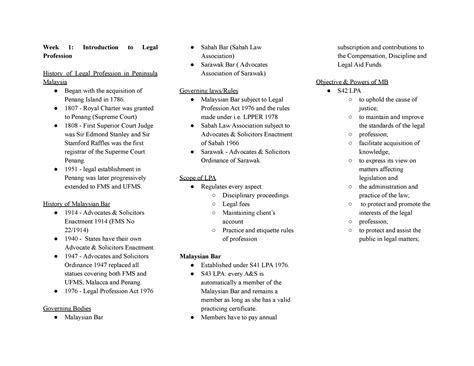 Professional Ethics Lecture Notes Week 1 Introduction To Legal Profession History Of Legal