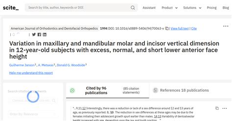 Variation In Maxillary And Mandibular Molar And Incisor Vertical Dimension In 12 Year Old