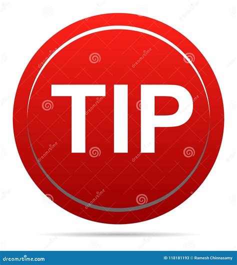 Tip Red Round Button Help And Suggestion Concept Stock Vector Illustration Of Assistance