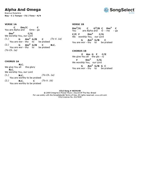 Alpha And Omega Chords C Pdf