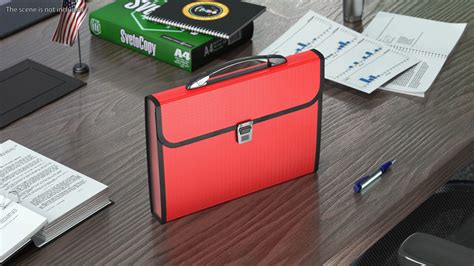 Expanding File Folder With Handle Red 3d Model 19 3ds Blend C4d Fbx Max Ma Lxo Obj