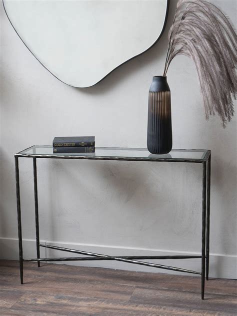 Small Glass Top Sofa Table Baci Living Room