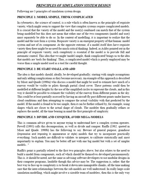 Principles Of Simulation System Design Pdf System Data Mining