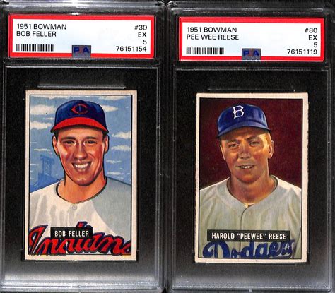 Lot Detail 4 Hofer Graded 1951 Bowman Cards All Graded Psa 5 Roy Campanella Larry Doby