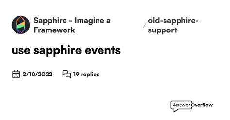 Use Sapphire Events Sapphire Imagine A Framework