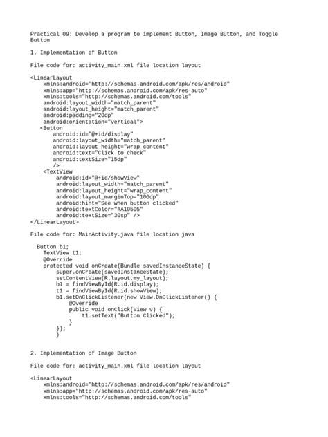 Button Imagebutton Togglebutton Pdf Software Computing