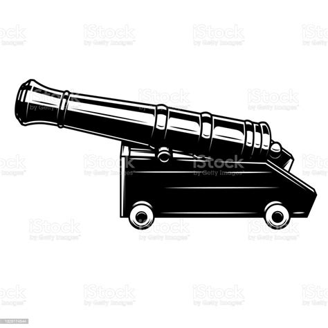 고대 대포의 그림 레이블 기호 포스터용 디자인 요소입니다 벡터 일러스트레이션 대포에 대한 스톡 벡터 아트 및 기타 이미지 대포 고대의 골동품 Istock