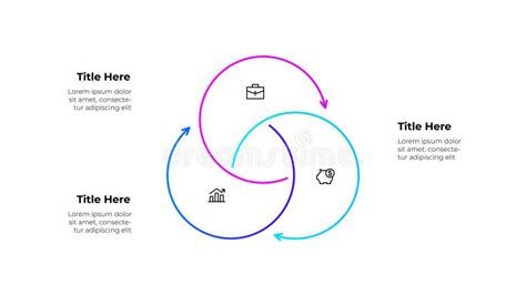 Line Infographic Diagram Featuring A Circular Workflow With 3 Arrows And Icons Business