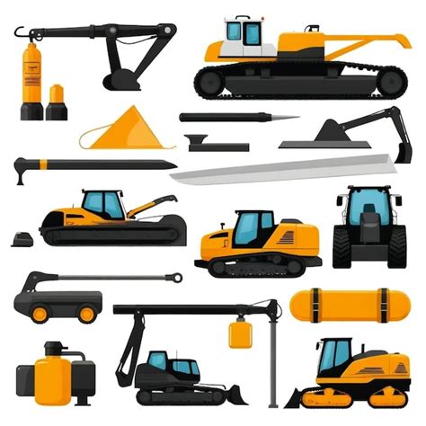Premium Vector A Collection Of Different Types Of Tractors And Tractors