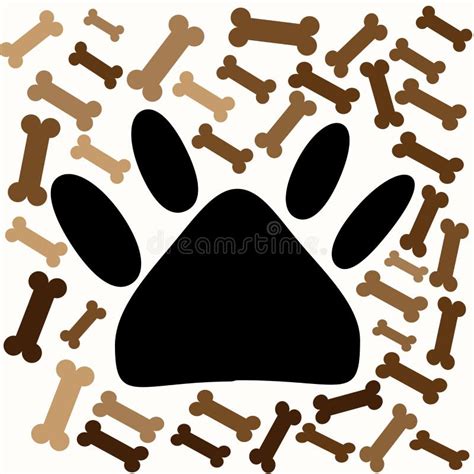 Huella Y Huesos Del Perro Stock De Ilustración Ilustración De Extracto