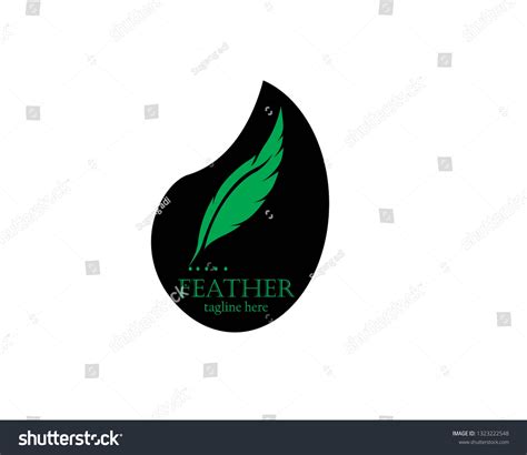 Feather Pen Write Sign Logo Template 库存矢量图（免版税）1323222548 Shutterstock