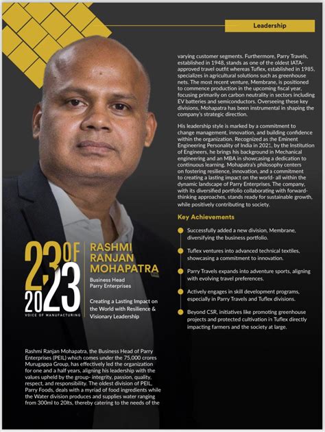 Rashmi Ranjan Mohapatra On Linkedin Manufacturing Leadership