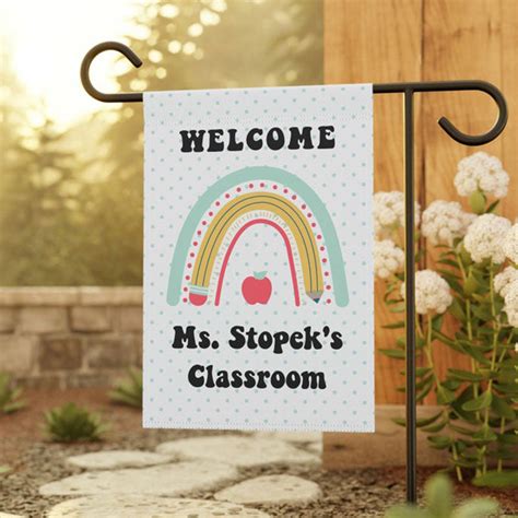 Rainbow Personalized Teacher Flags Classroom Flags Class Flags