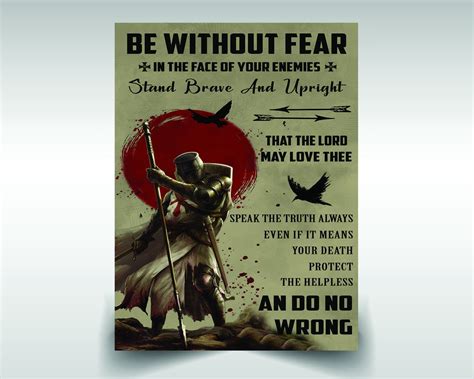 Knight Templar Canvas Poster Be Without Fear In The Face Of Your