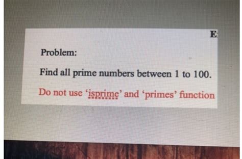 solved problem find all prime numbers between 1 to 100 do