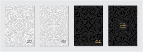 커버 세트 수직 템플릿 원래 3d 패턴 부족 질감이 있는 양각 기하학적 배경의 컬렉션 트렌디한 보헤미안 스타일 낙서와 젠탱글 프레스 페이퍼 0명에 대한 스톡 벡터 아트 및