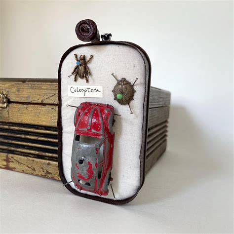 Vw Beetle Assemblage Art Beetle Ornament One Of A Kind Folk Art