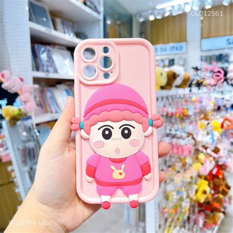 Ốp Ip 16 Pro Max Silicon Hình Shin Nổi