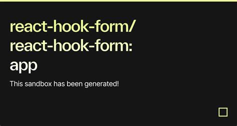 React Hook Formreact Hook Form App Codesandbox