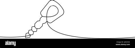 Key One Line Continuous Drawing Home Key Continuous One Line Illustration Vector Minimalist