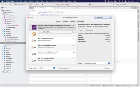 Building Net Fail Could Not Load The File System Web Entity Stack Overflow