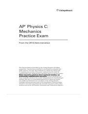 AP Physics C Mechanics Practice Exam College Board Guidelines Course
