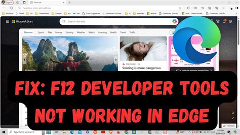 Fix F12 Developer Tools Not Working In Edge Youtube
