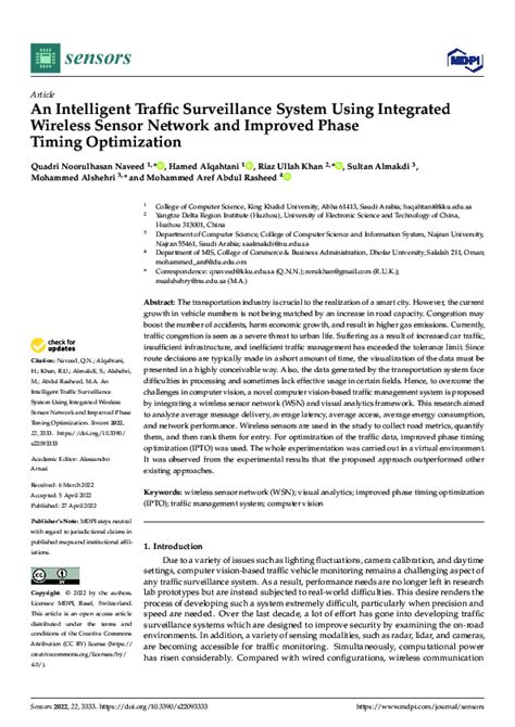 Pdf An Intelligent Traffic Surveillance System Using Integrated Wireless Sensor Network And