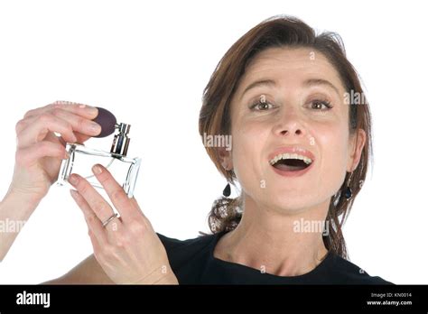 Sensual Woman Applying Perfume On Her Body Stock Photo Alamy
