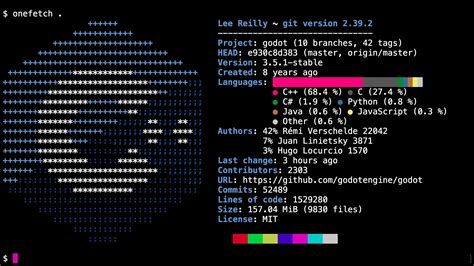 Onefetch Repositório Git Com Estatísticas E Arte Ascii Walter Pinto