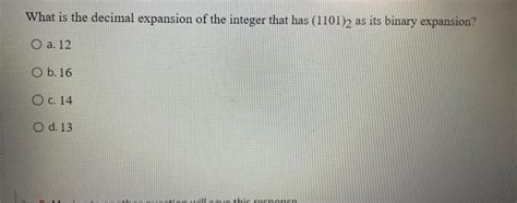 Solved What Is The Decimal Expansion Of The Integer That Has