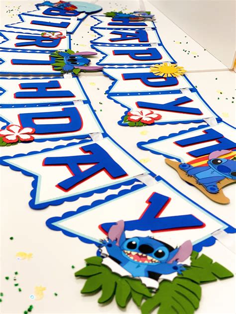 Lilo And Stitch Theme Birthday Banner Personalized Birthday Banner