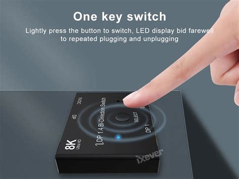 8k Displayport 1 4 Switch Ixever Dp Displayport 1 4 Bi Direction Switch Splitter 1x2 Or 2×1 Dp