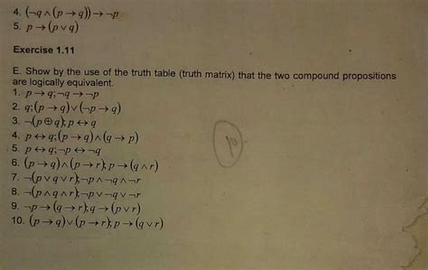 Solved Exercise 1 9 A By Using The Truth Table Truth Chegg Com