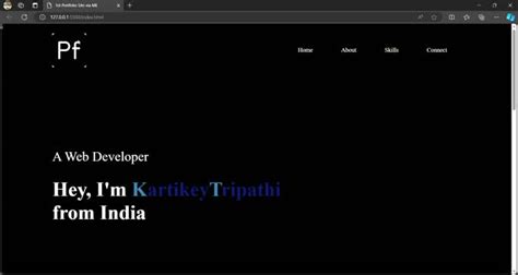 create a personal portfolio using css and html kartikey tripathi posted on the topic linkedin