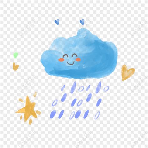 구름 일러스트 빗방울 노란색 파란색 귀여운 도안 수채화 종이 축하 하늘아름다운푸른 Png 일러스트 무료 다운로드 Lovepik