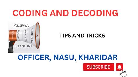 Coding And Decoding Reasoning Tricks And Tips Part 1