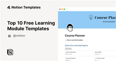 Top 10 Free Learning Module Templates Notion Template Marketplace