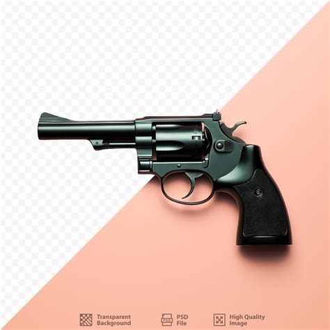 Черный пистолет на прозрачном фоне Премиум Psd Файл