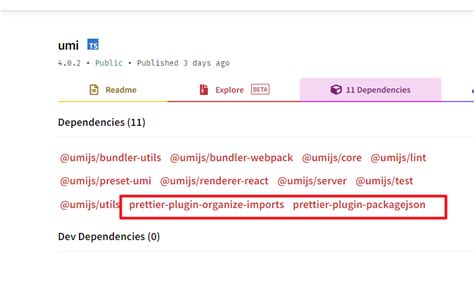 Bug 存在直接依赖prettier Plugin · Issue 8256 · Umijsumi · Github
