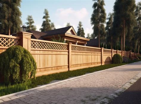 Premium Photo Fence Built From Wood Outdoor Landscape Security And Privacy Concept Created