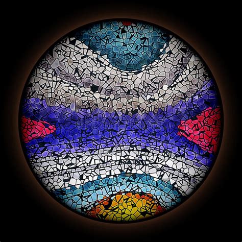 Colorful Pattern In Style Of Gothic Stained Glass Window With Round
