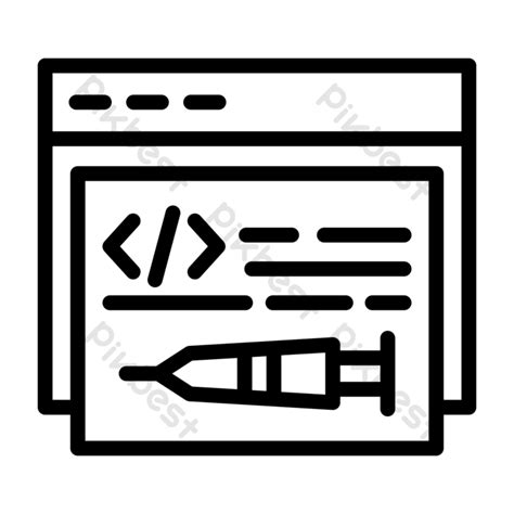 Injection Icon Code Line Vector Png Images Ai Free Download Pikbest