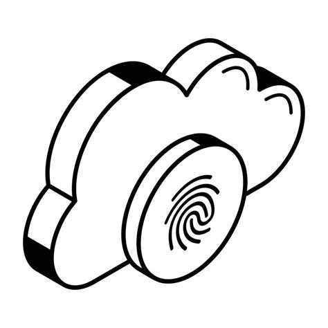 A Biometric Authentication Line Isometric Icon 10654371 Vector Art At