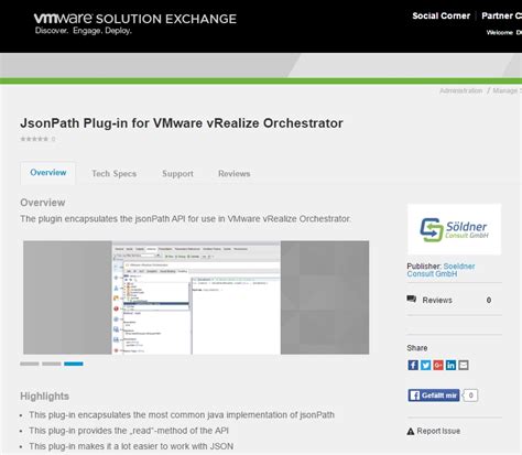 Jsonpath Plug In For Vmware Vrealize Orchestrator Listed On Vmware