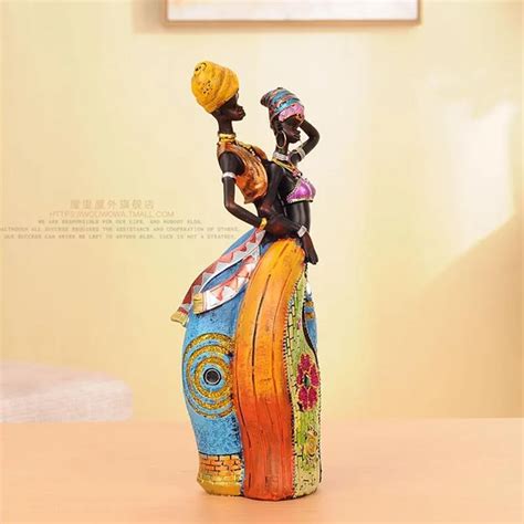 Декоративная африканская женская статуэтка ручной работы из смолы кукольный орнамент для
