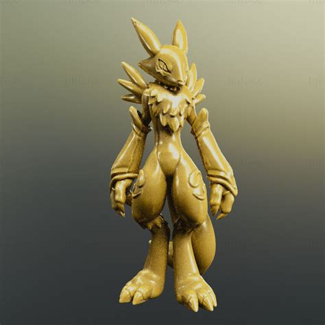 Renamon Digimon 3d Printing Model Stl