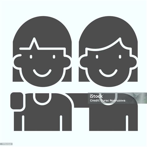 여자 친구 단단한 아이콘입니다 두 여자 포옹 서로 벡터 그림 에 고립 된 흰색 소녀 우정 문말 스타일 디자인 웹 및 응용 프로그램을 위해 설계 Eps 10 10에 대한 스톡