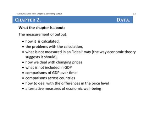 2 2022 Calculating Output Class Notes What The Chapter Is About The Measurement Of Output